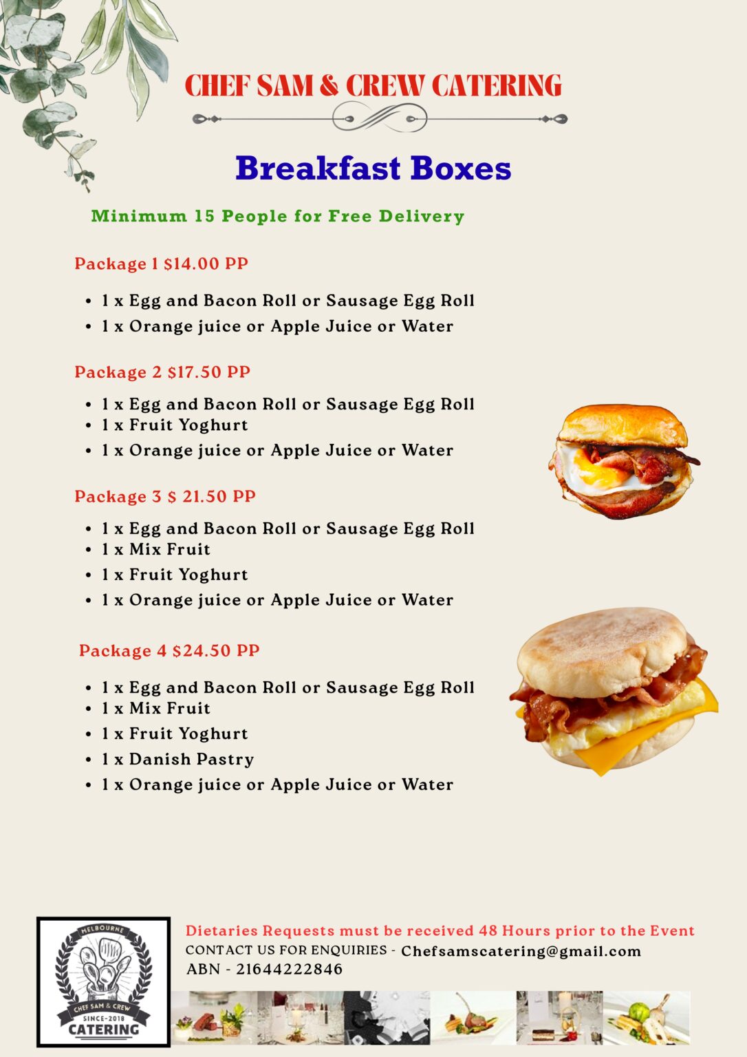Breakfast Boxes – Chef Sam & Crew Catering