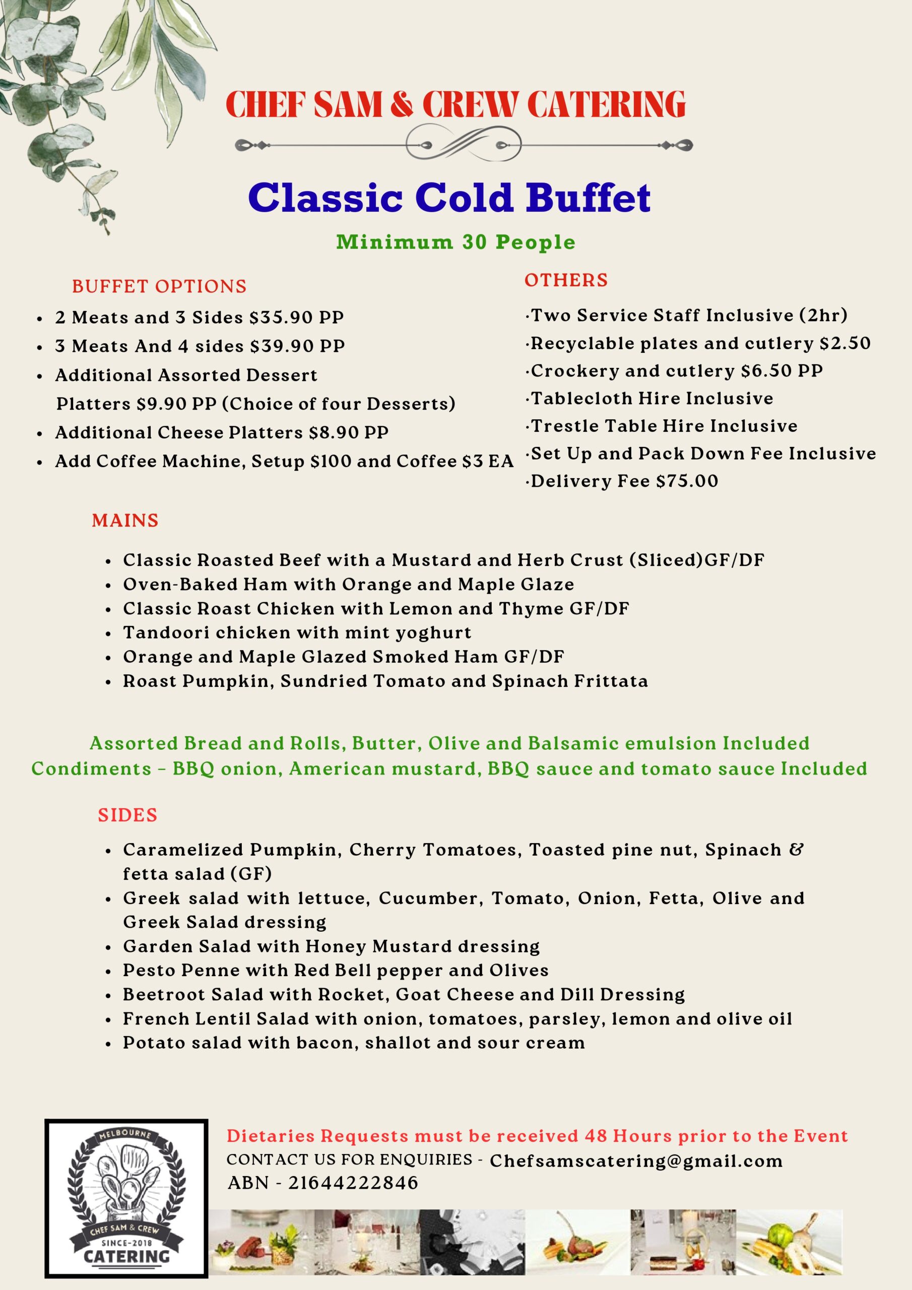 Classic Cold Buffet – Chef Sam & Crew Catering