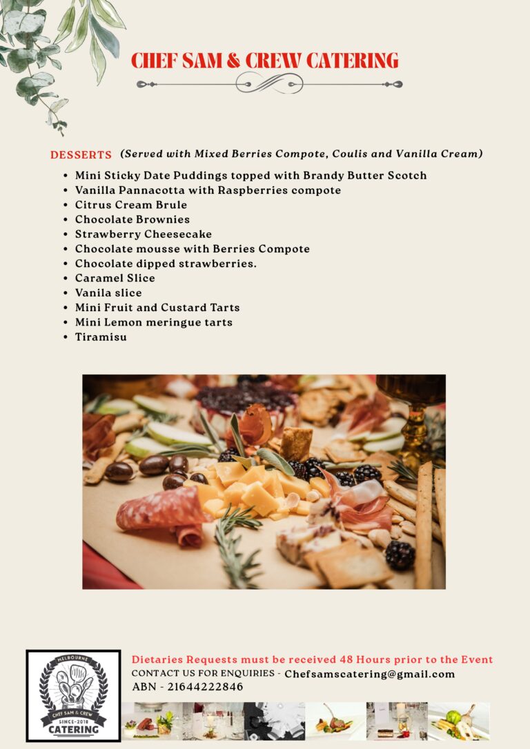 Grazing Style Buffet – Chef Sam & Crew Catering