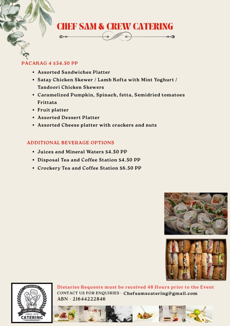 Sandwich Lunch Buffet – Chef Sam & Crew Catering